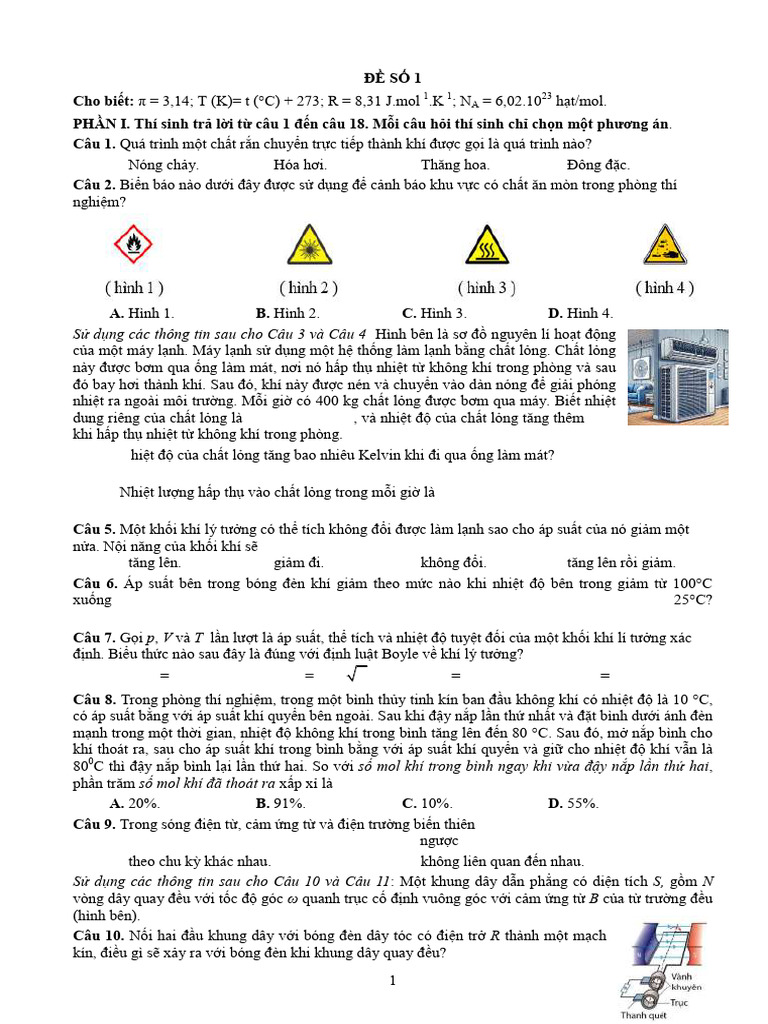 Đề Vip 1 - Phát Triển Đề Minh Họa Môn Vật Lý 2025 - Va1- Fix | PDF