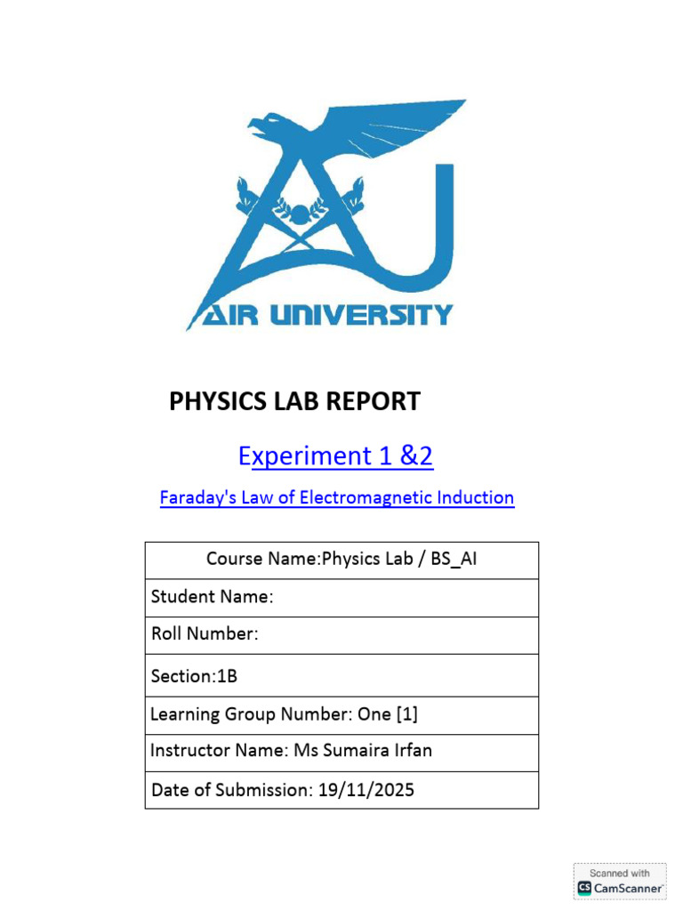 Compressed Group 1 Lab .Report | PDF | Electromagnetic Induction | Inductor