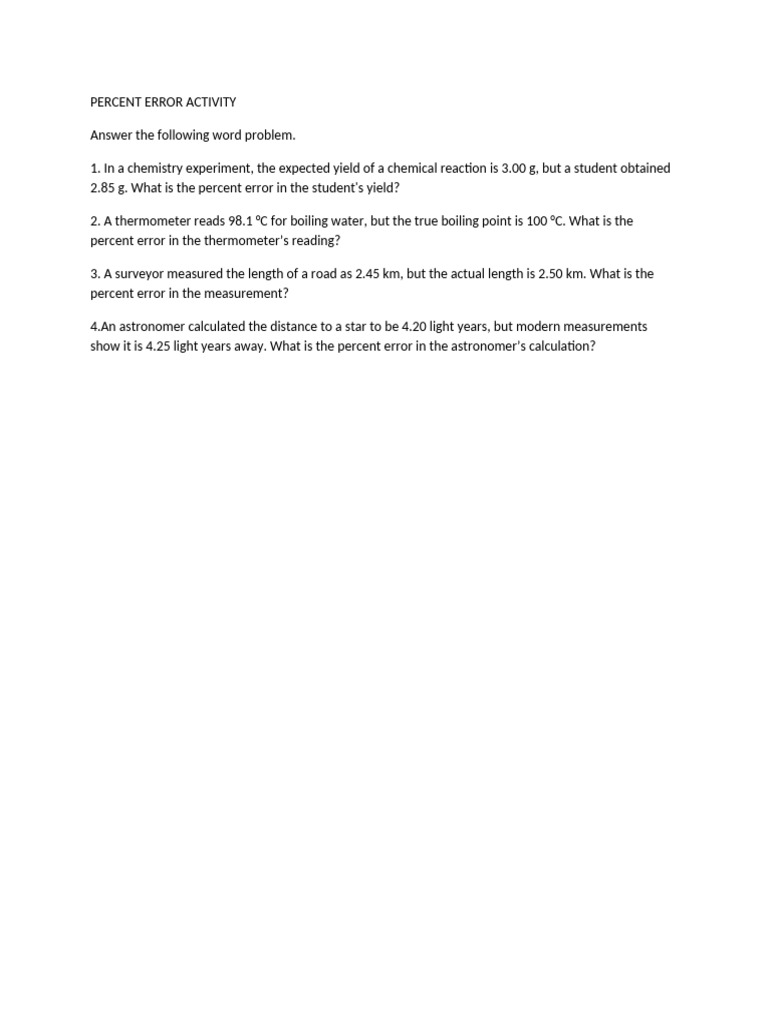Percent Error A-Wps Office | PDF
