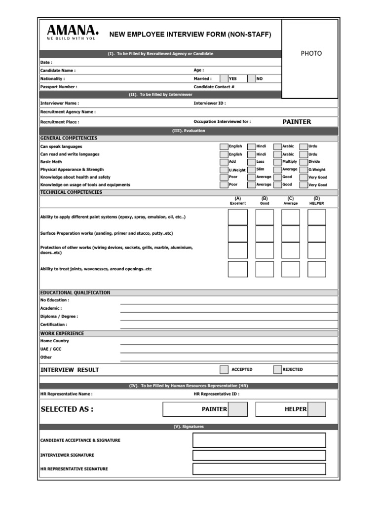 New Employee Interview Form Template | PDF | Recruitment
