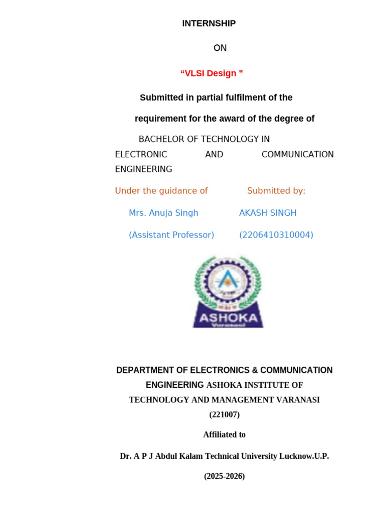 akash report | PDF | Integrated Circuit | Hardware Description Language