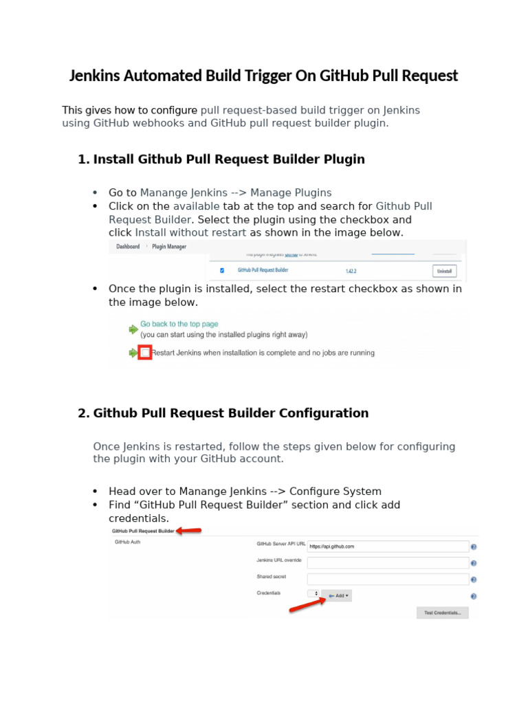 Jenkins Automated Build Trigger On GitHub Pull Request | PDF ...