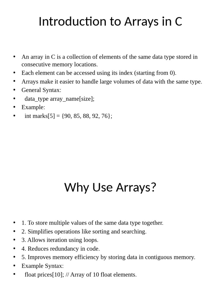 Types of Arrays in C Syntax | PDF | Computer Data | Applied Mathematics