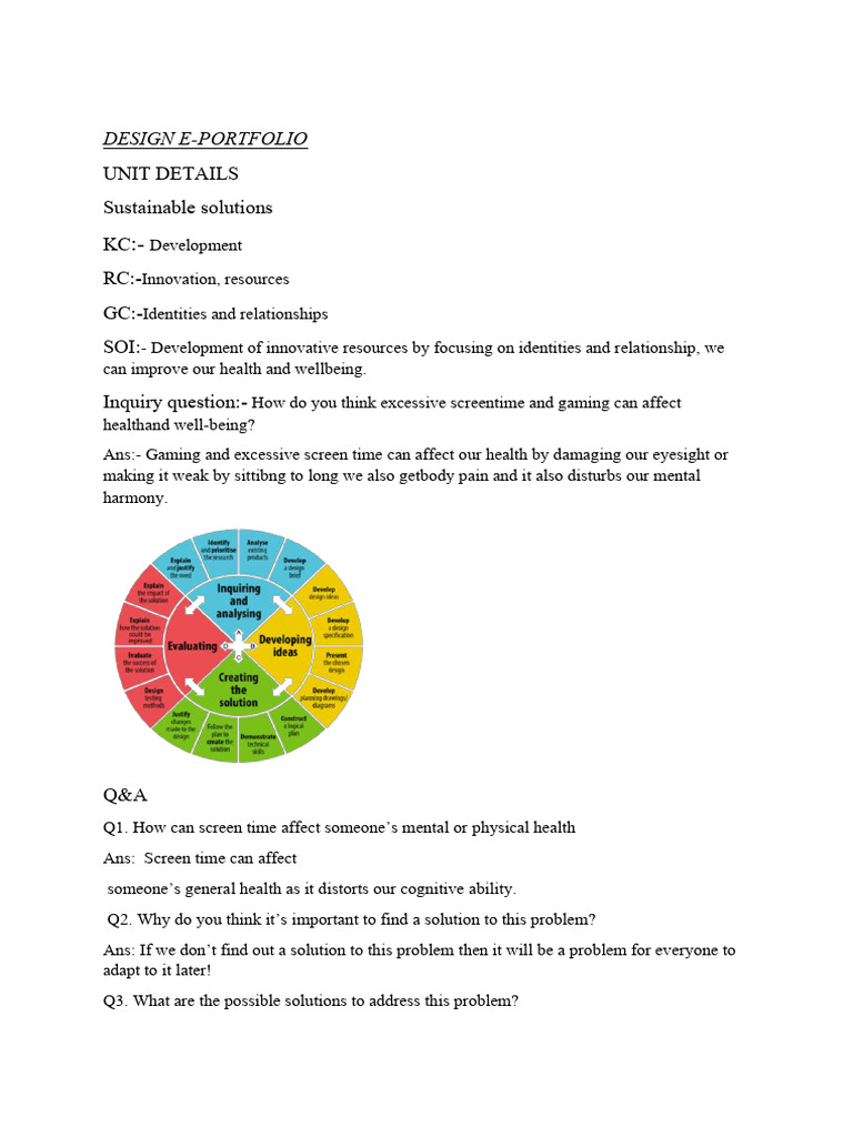 Design E-Portfolio Manya Myp 1d (Fa) | PDF | Well Being | Paper