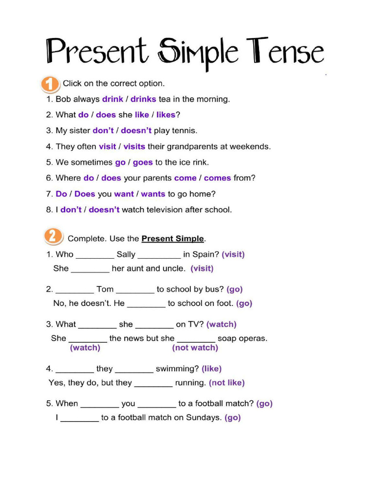 Present Simple 2 | PDF