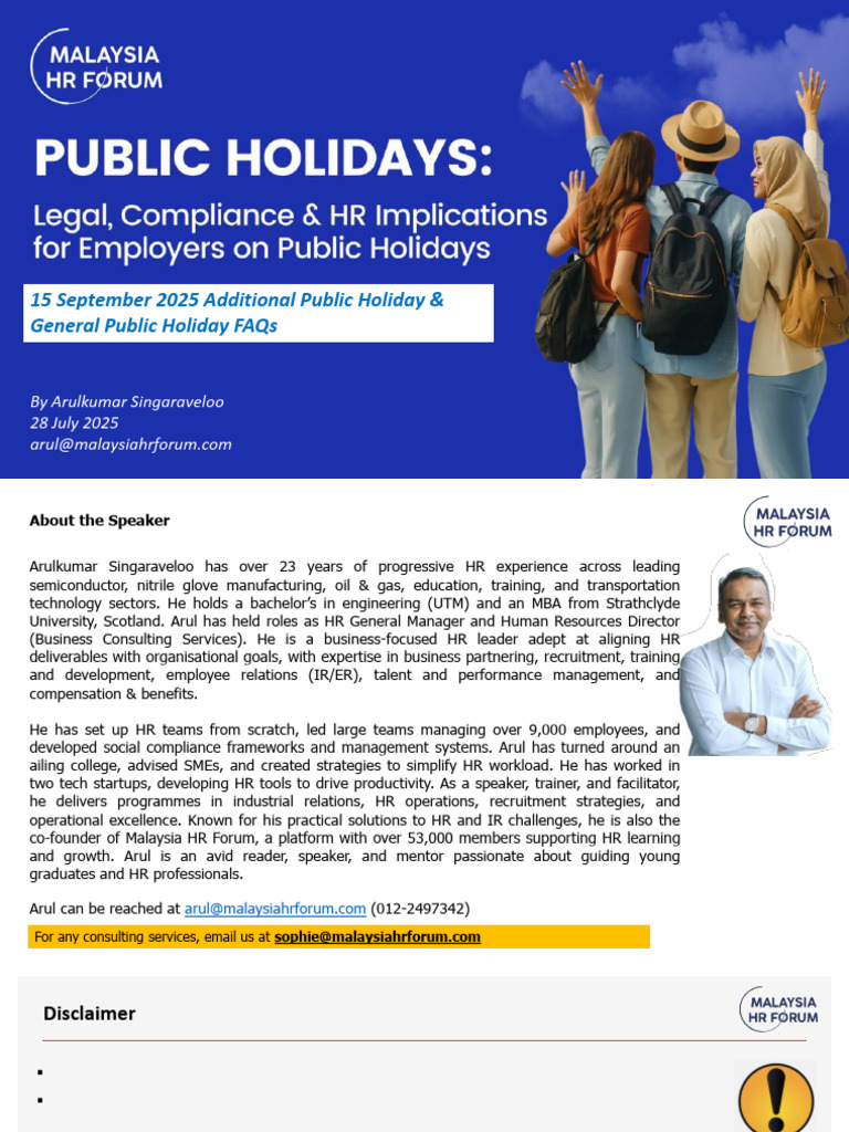 Public Holiday FAQs for Malaysia 2025 | PDF