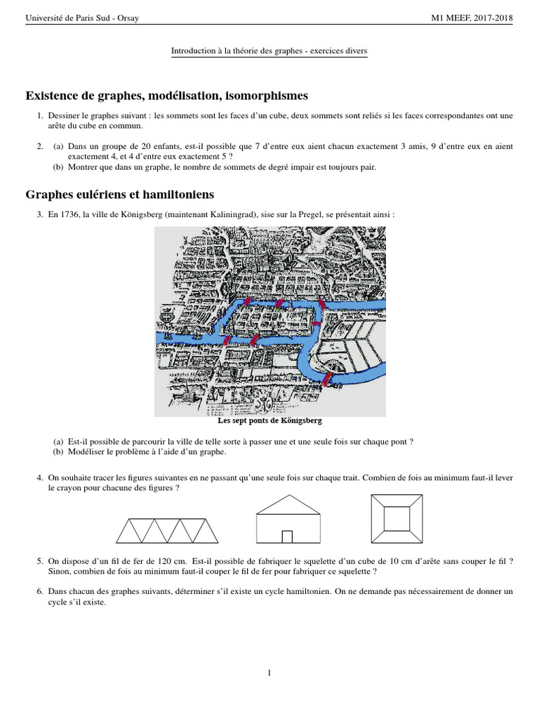 Exercices de théorie des graphes M1 MEEF | PDF | Théorie des graphes ...
