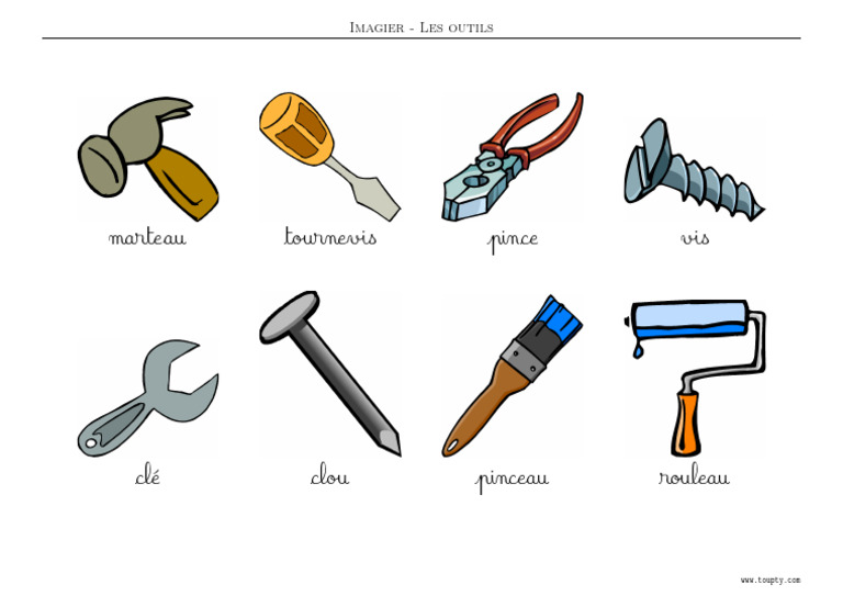 Imagier Outil Couleur Cursive 1 | PDF