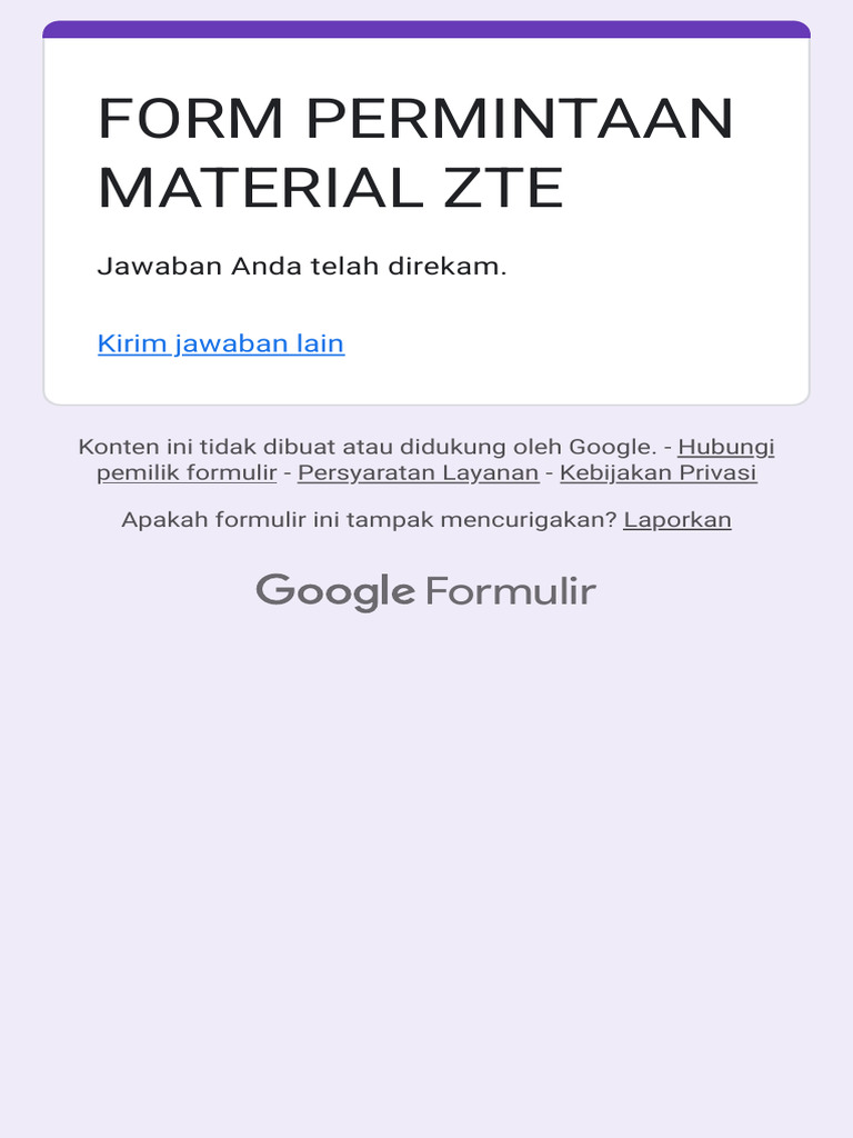 Form Permintaan Material Zte | PDF