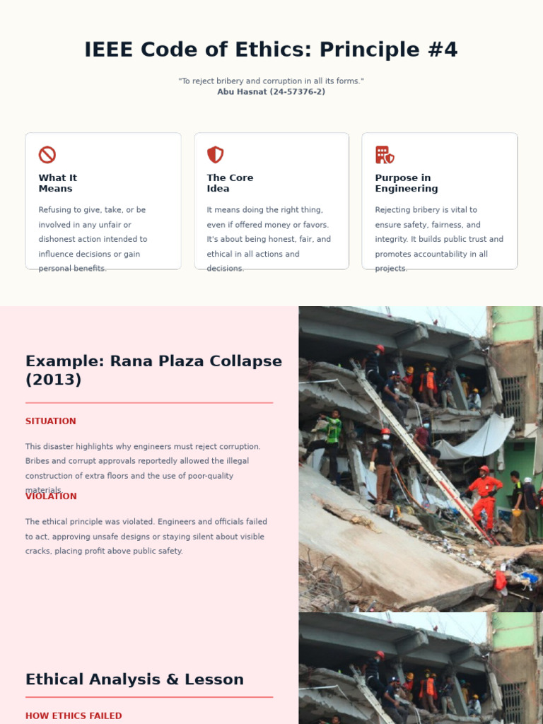 Engineering Ethics - IEEE Principle 4 (Rana Plaza) | PDF