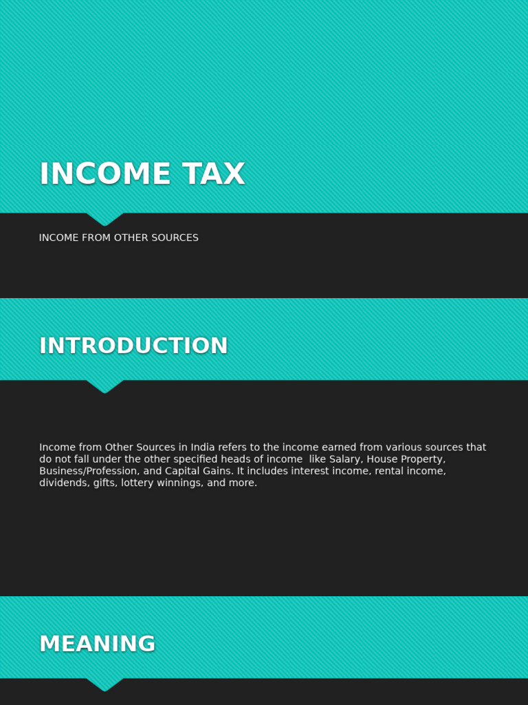 Income Tax Other Sources | PDF