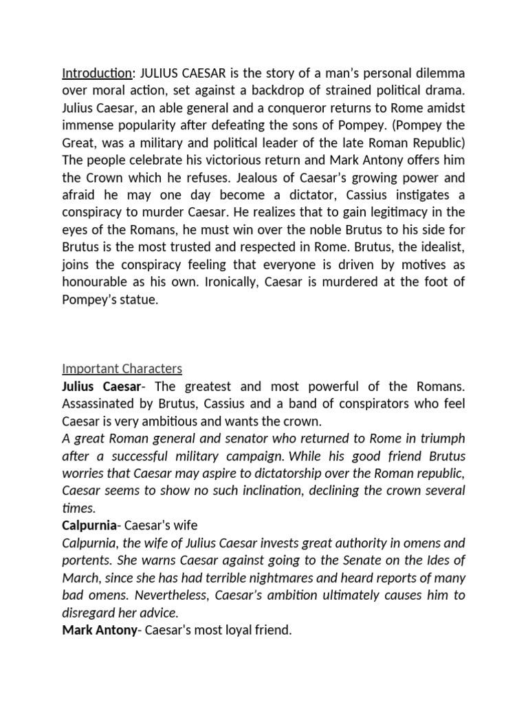 Julius Caesar | PDF | Mark Antony | Julius Caesar