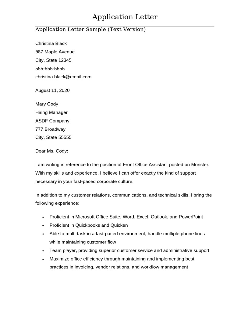 Application Letter | PDF | Software | Computing