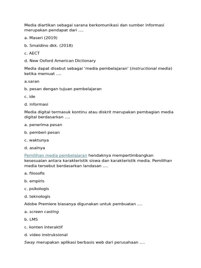 Definisi Media dan Pembelajaran Digital | PDF