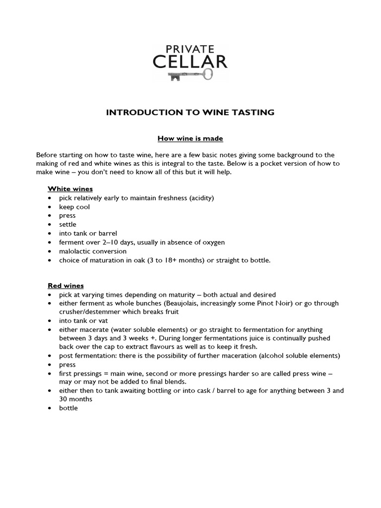 1 - Introduction To Wine Tasting and How To Taste | PDF | Winemaking | Wine