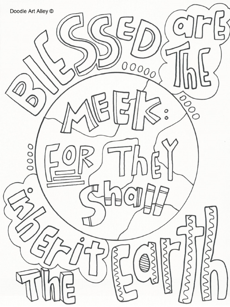 Blessedarethemeek Coloring Sheet | PDF