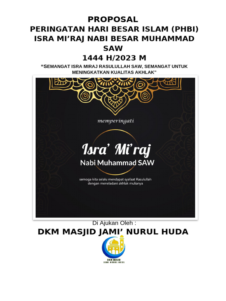 proposal isra miraj | PDF