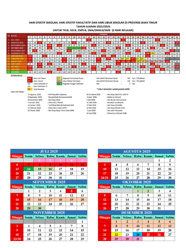 Jadwal Akademik 2025/2026 Sekolah | PDF