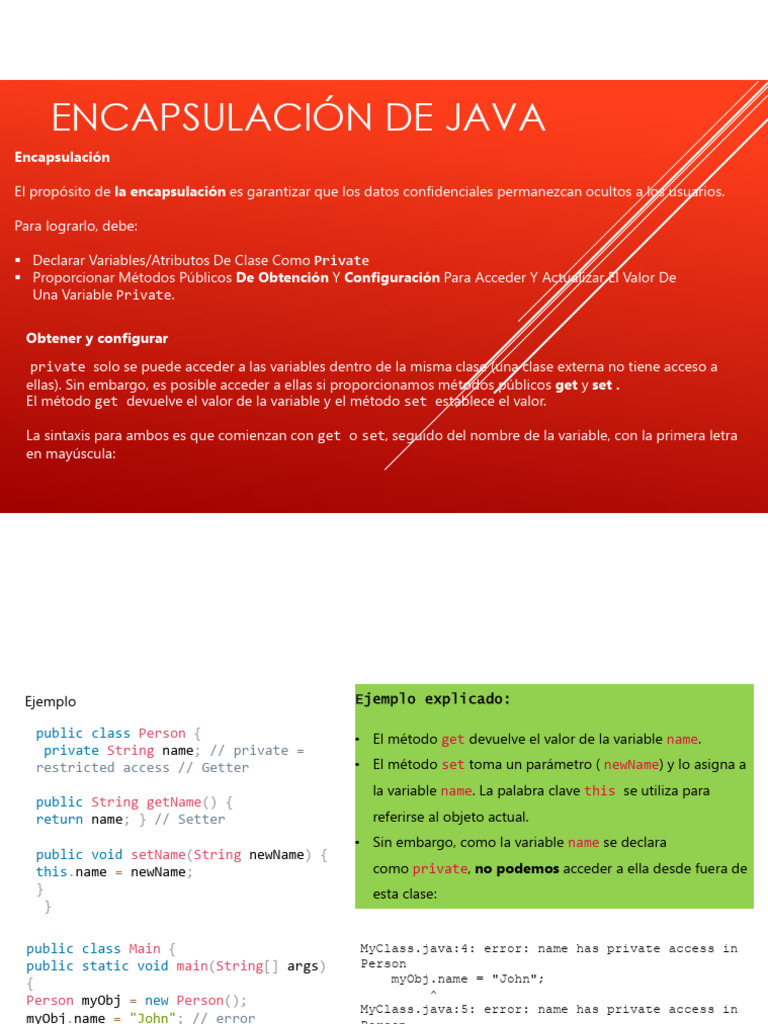 ENCAPSULAMIENTO | PDF | Java (lenguaje de programación) | Biblioteca ...