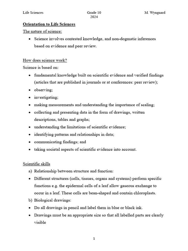 12 Orientation to Life Sciences | PDF | Dependent And Independent ...
