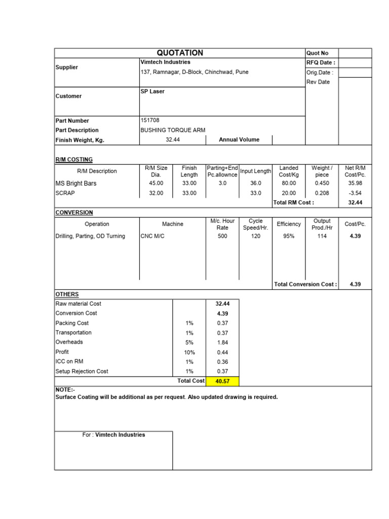 Bushing Torque Arm | PDF | Mechanical Engineering