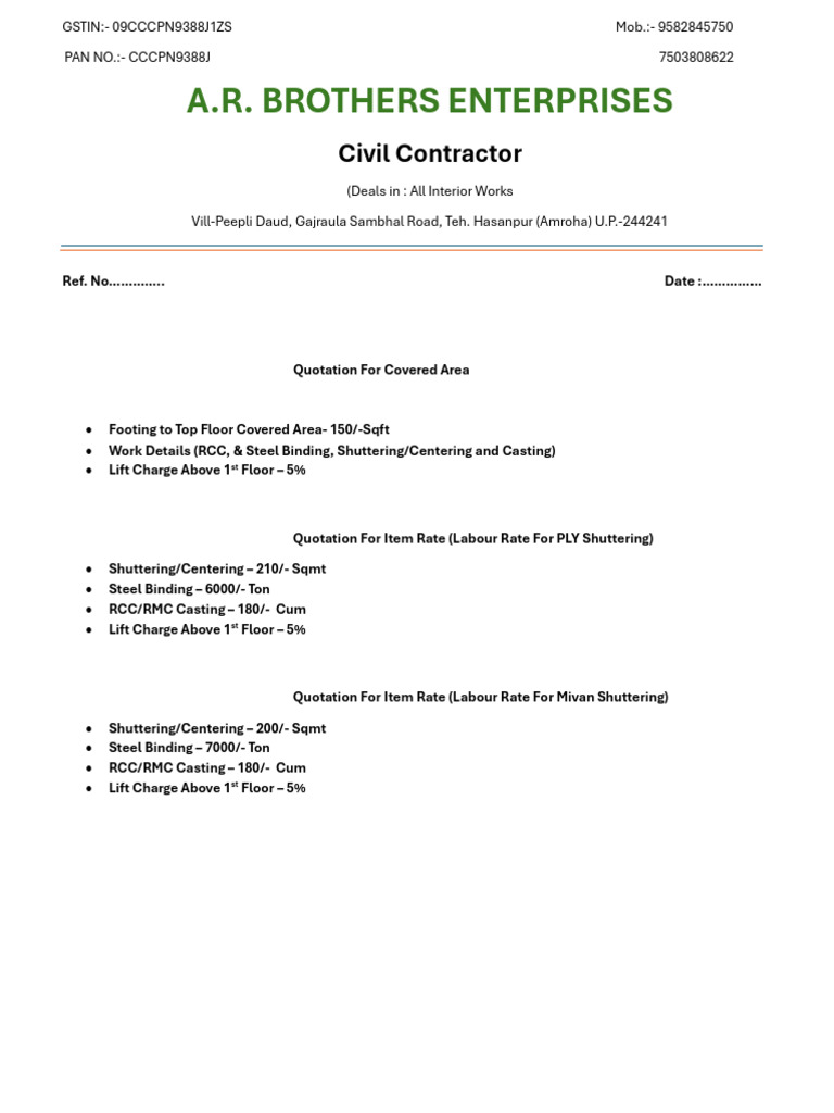 AR Brothers Enterprises | PDF