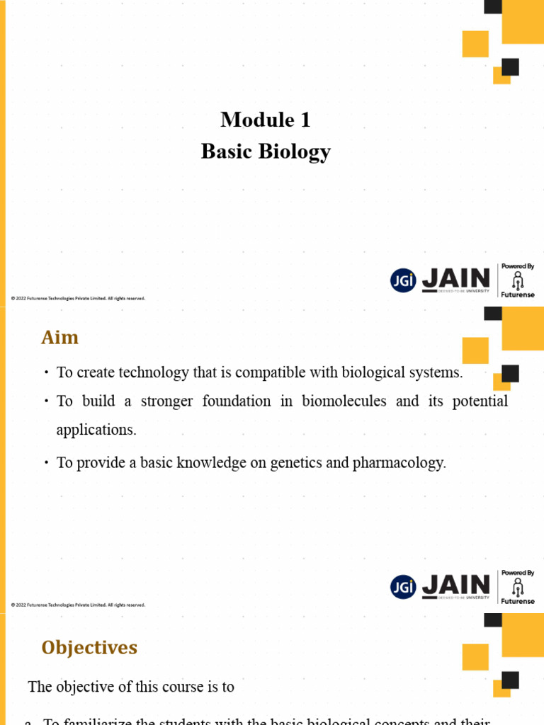 Module 1 BIOLOGY FOR ENGINEERS | PDF | Rna | Cell (Biology)
