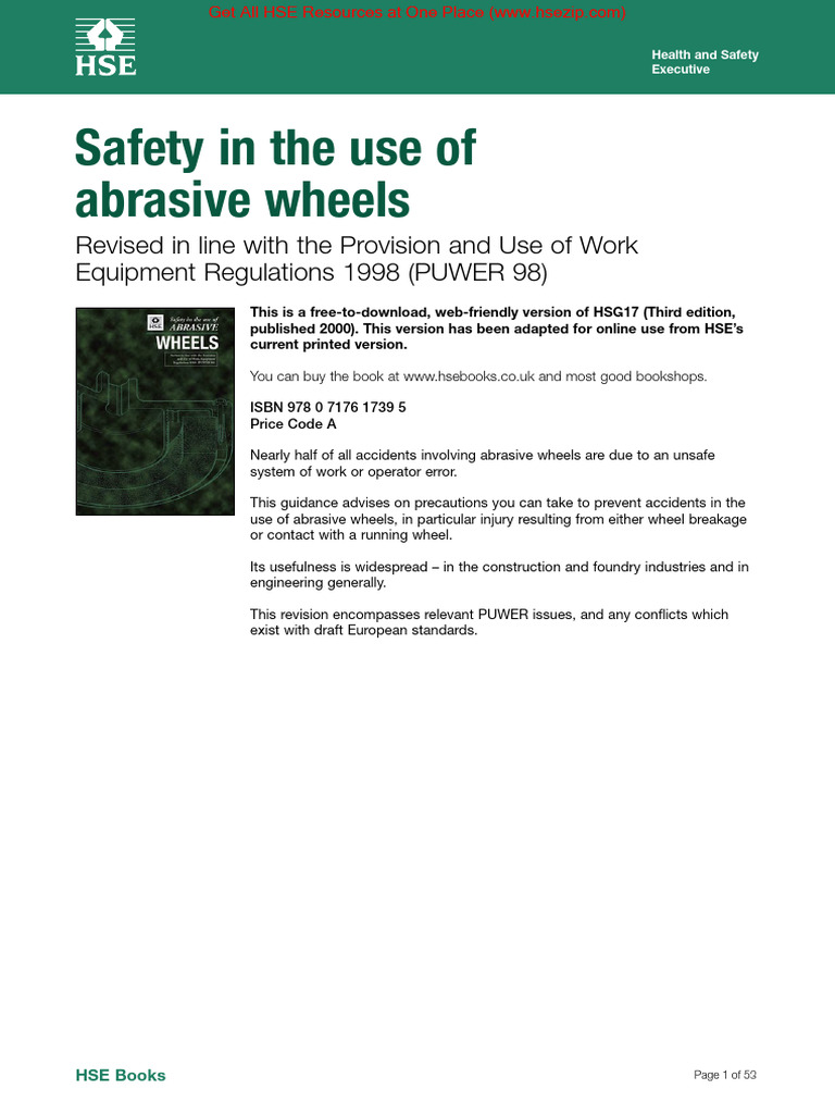 Abrasive Wheels Safety Manual | PDF | Grinding (Abrasive Cutting) | Safety