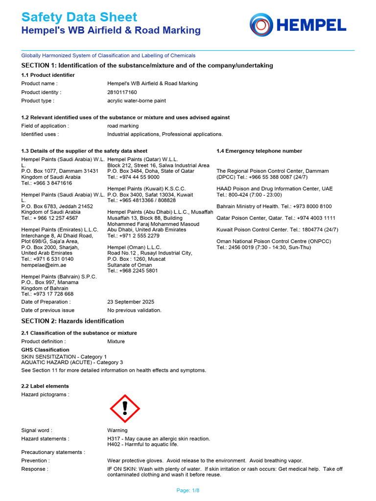 Hempel WB Airfield En-Us - 2 | PDF | Toxicity | Solvent