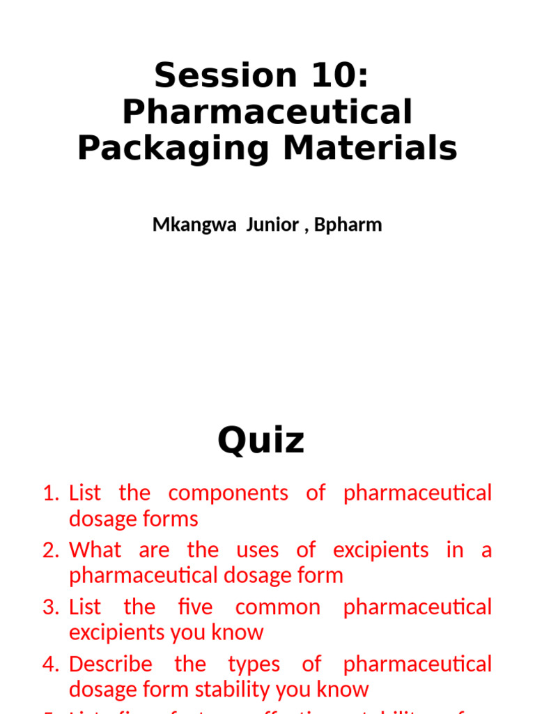 Dosage. Parkaging Containers New | PDF | Pharmaceutical Formulation ...