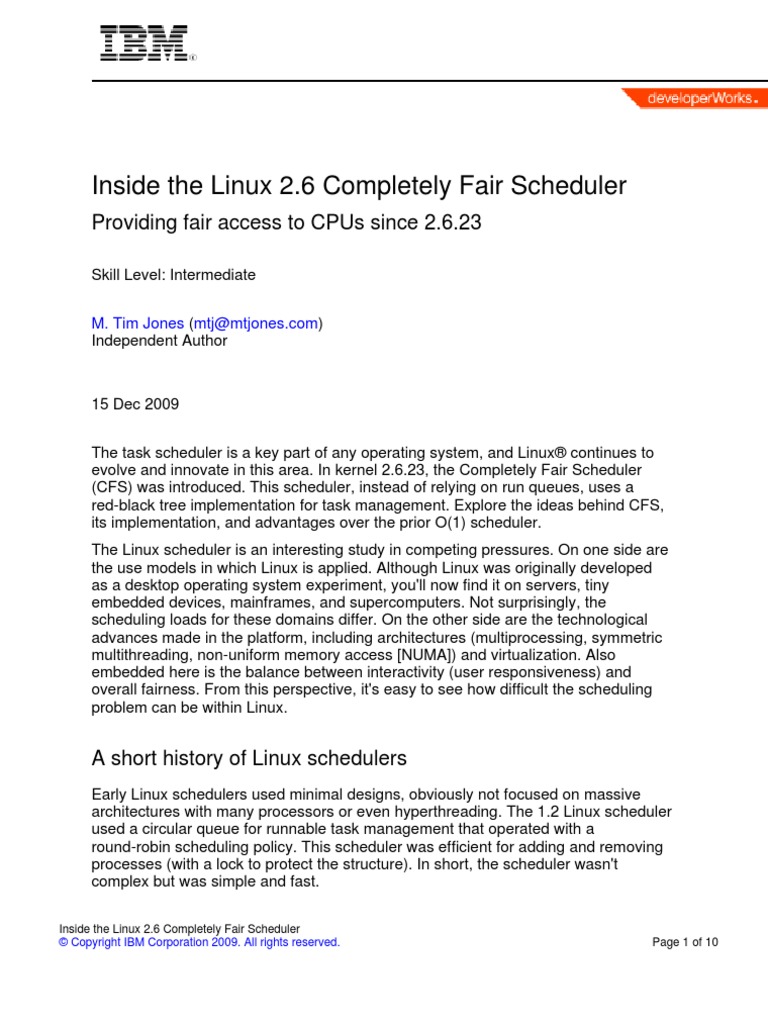 L Completely Fair Scheduler PDF | PDF | Scheduling (Computing) | Linux