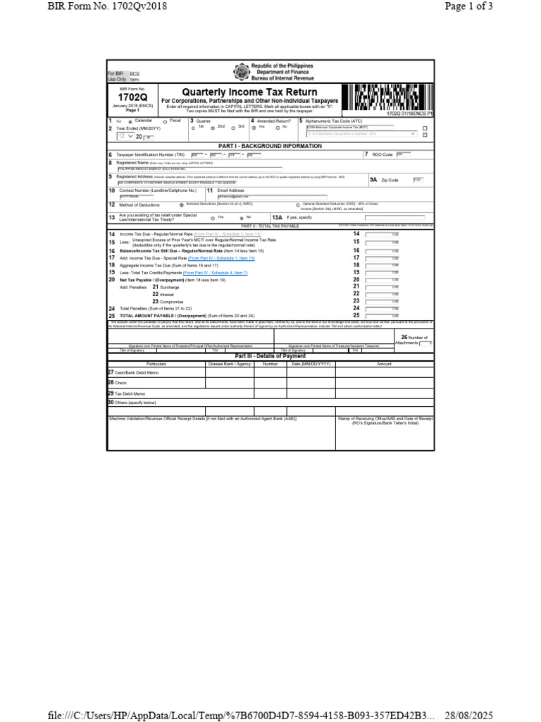 1702Q 2Q PhilRenovo | PDF | Taxes | Income Tax