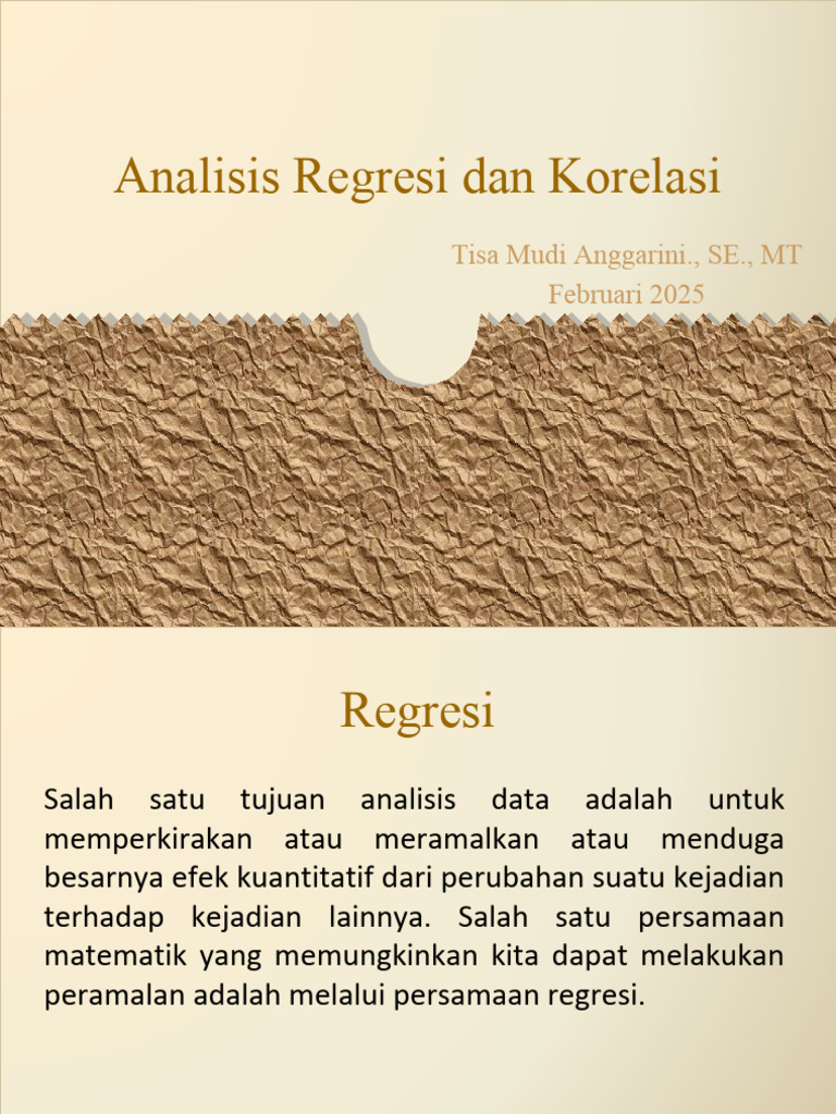 Analisis Regresi & Korelasi | PDF
