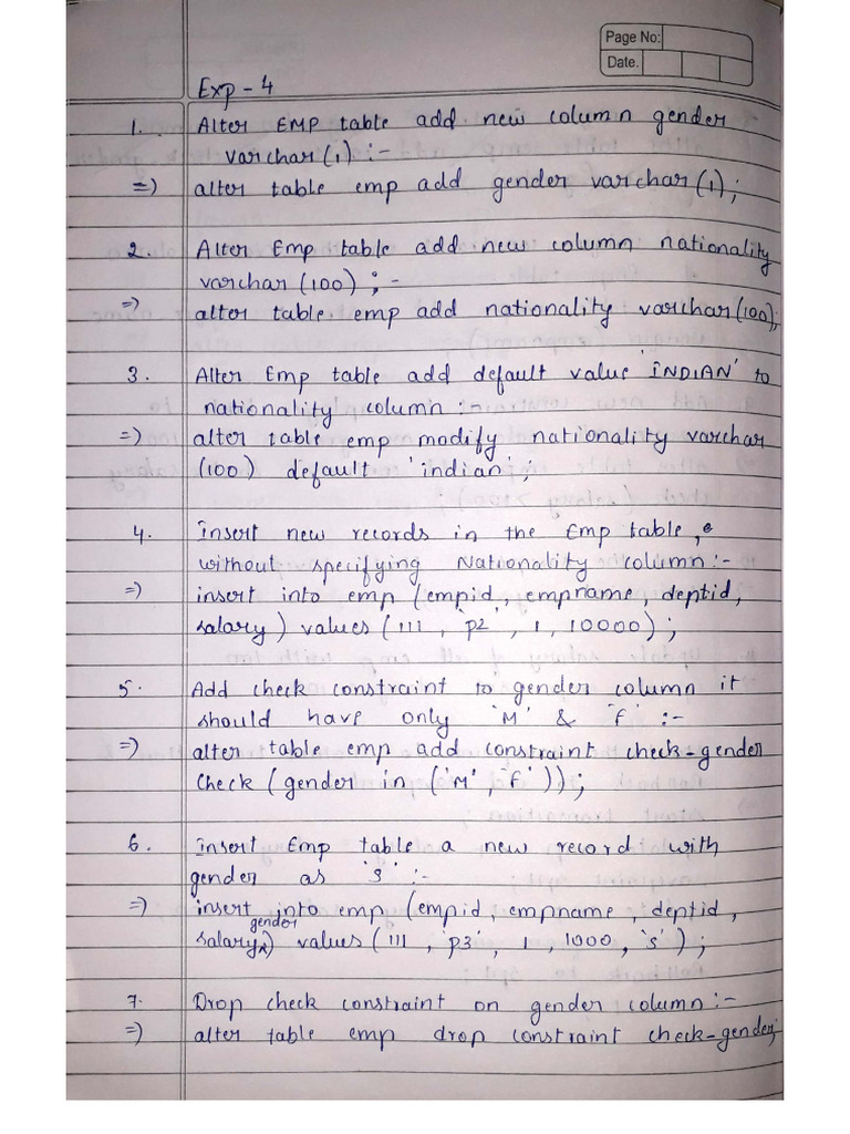 Dbms Experiment 4 And 5 Pdf