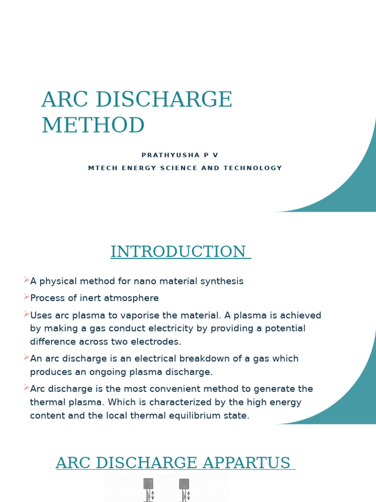 Arc Discharge Method for Nanotube Synthesis | PDF | Electric Arc ...