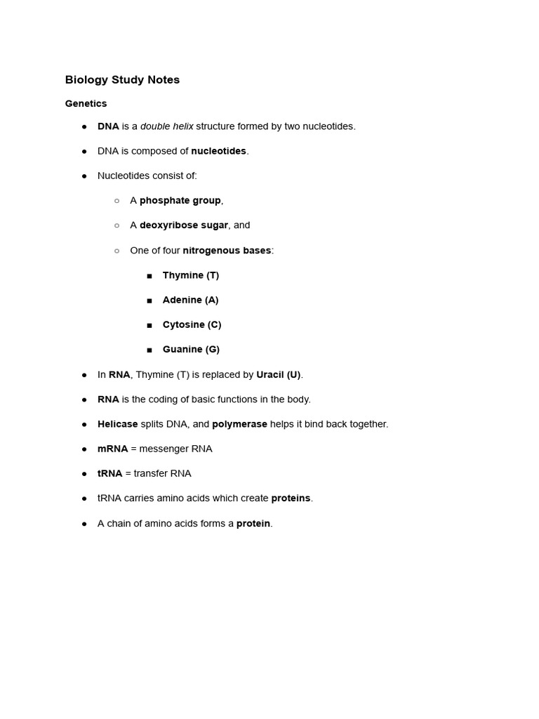 Science Revision | PDF | Dominance (Genetics) | Chromosome