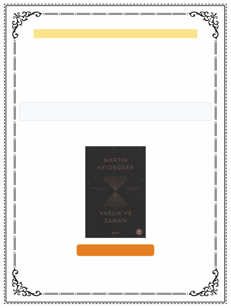 Varlık ve Zaman 4th Edition Martin Heidegger File Ready to Download | PDF