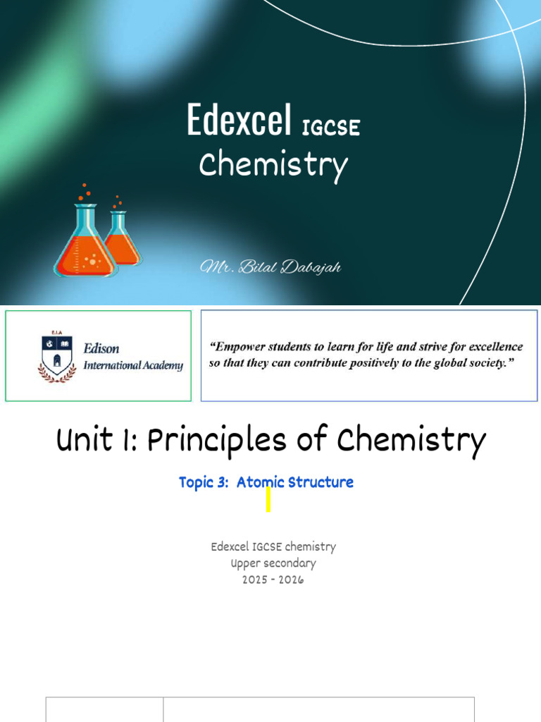 Unit 1 - Topic 3 (1) - 16102025 - 070029 | PDF | Atoms | Proton