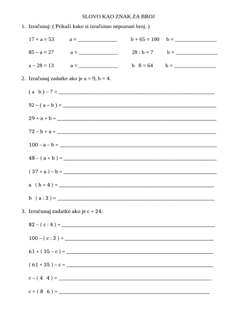 Slovo Kao Znak Za Broj | PDF