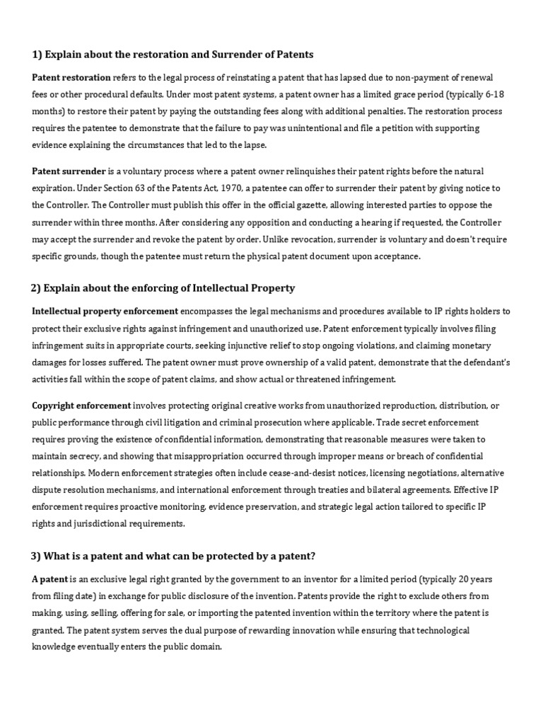 Intellectual Property | PDF | Patent | Trade Secret