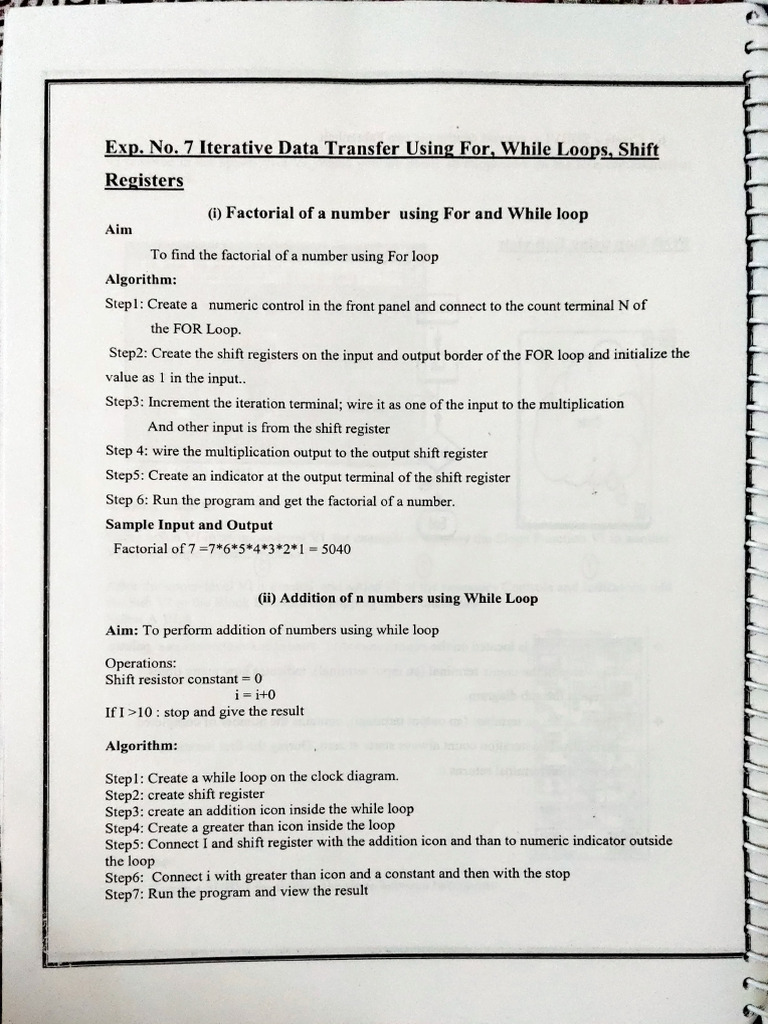 MNI Exp 7 | PDF | Control Flow | Iteration
