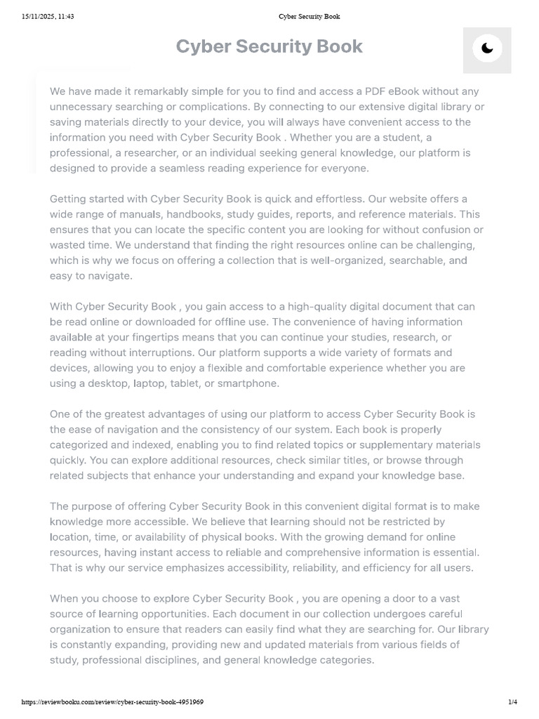 Cyber Security Book Review | PDF