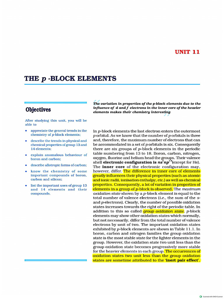 P - Block Elements | PDF