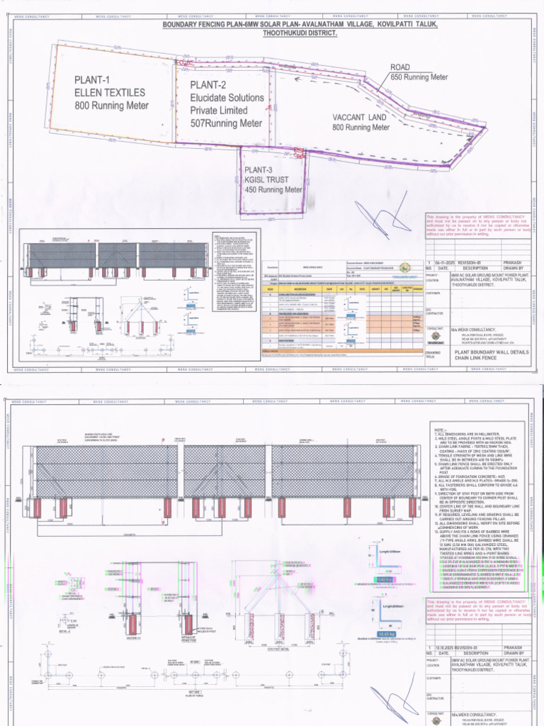 Approval Boundary Fencing Plan-6 MW | PDF