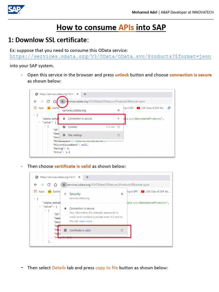 How to Consume APIs Into SAP | PDF | Public Key Certificate | Transport ...