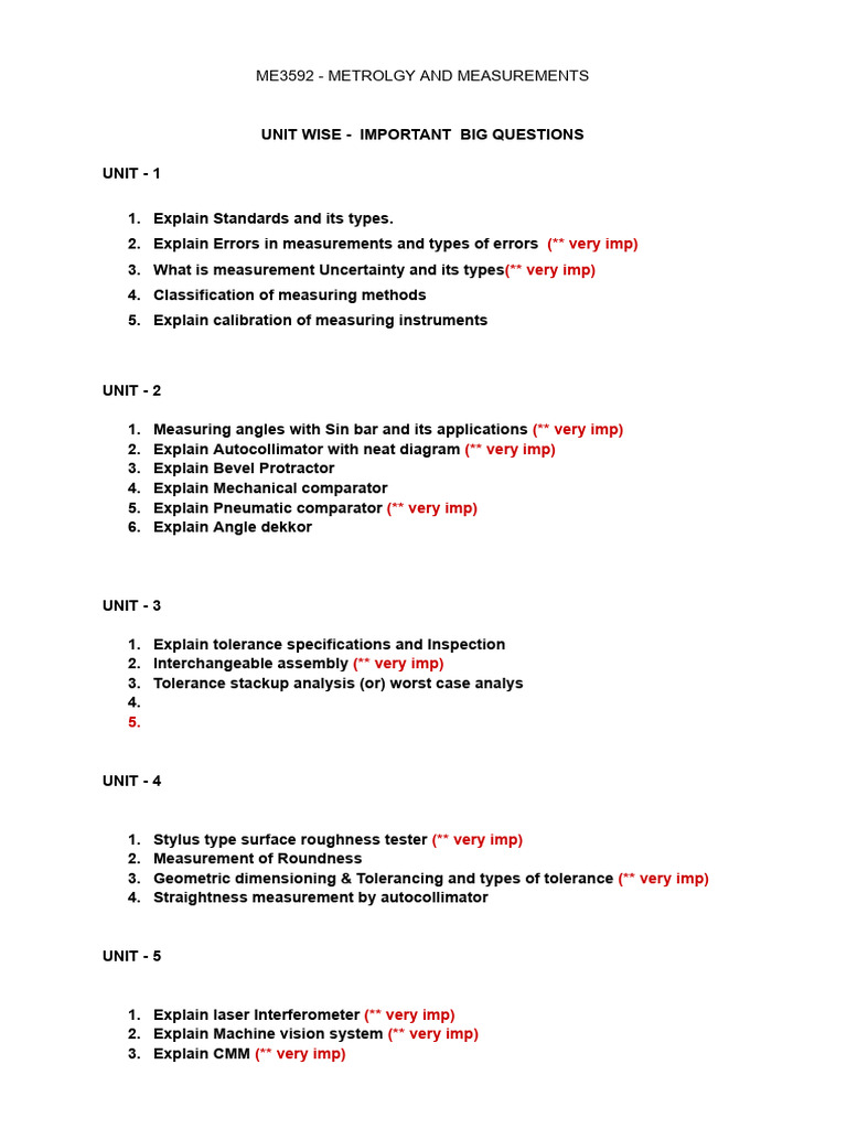 Metrology and Measurements: Key Questions | PDF