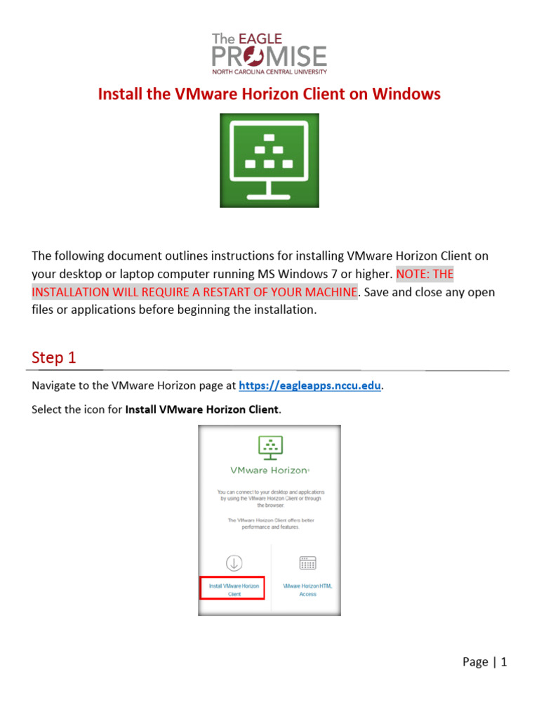 Install VMware Horizon Client Guide | PDF