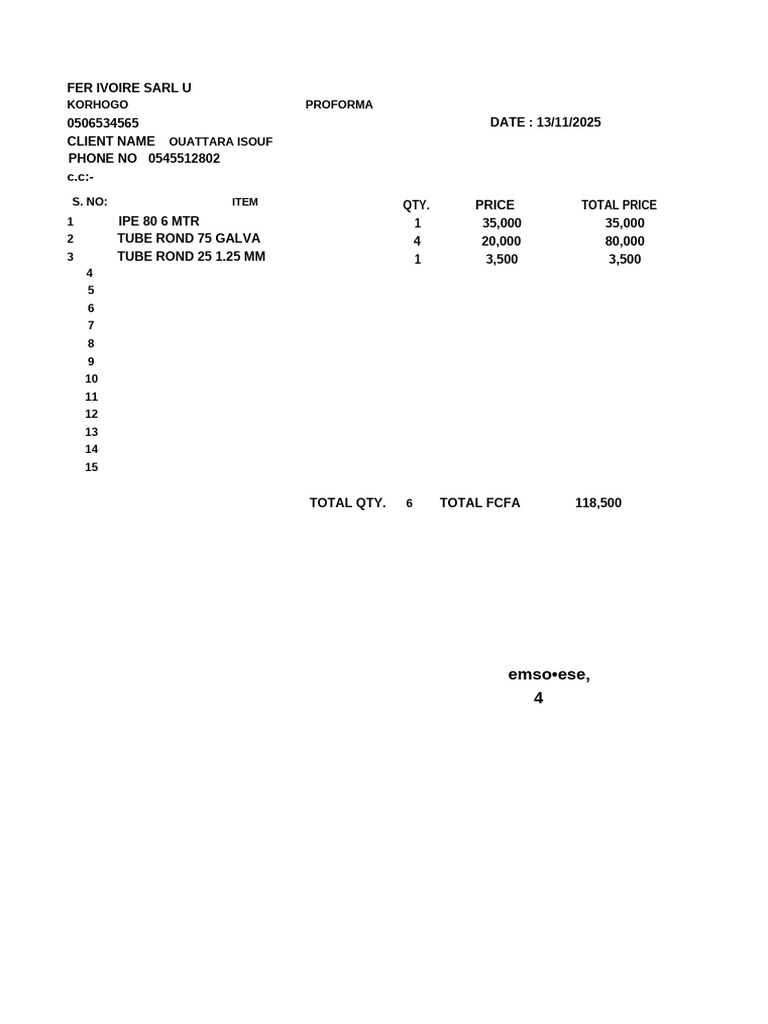 PROFORMA | PDF