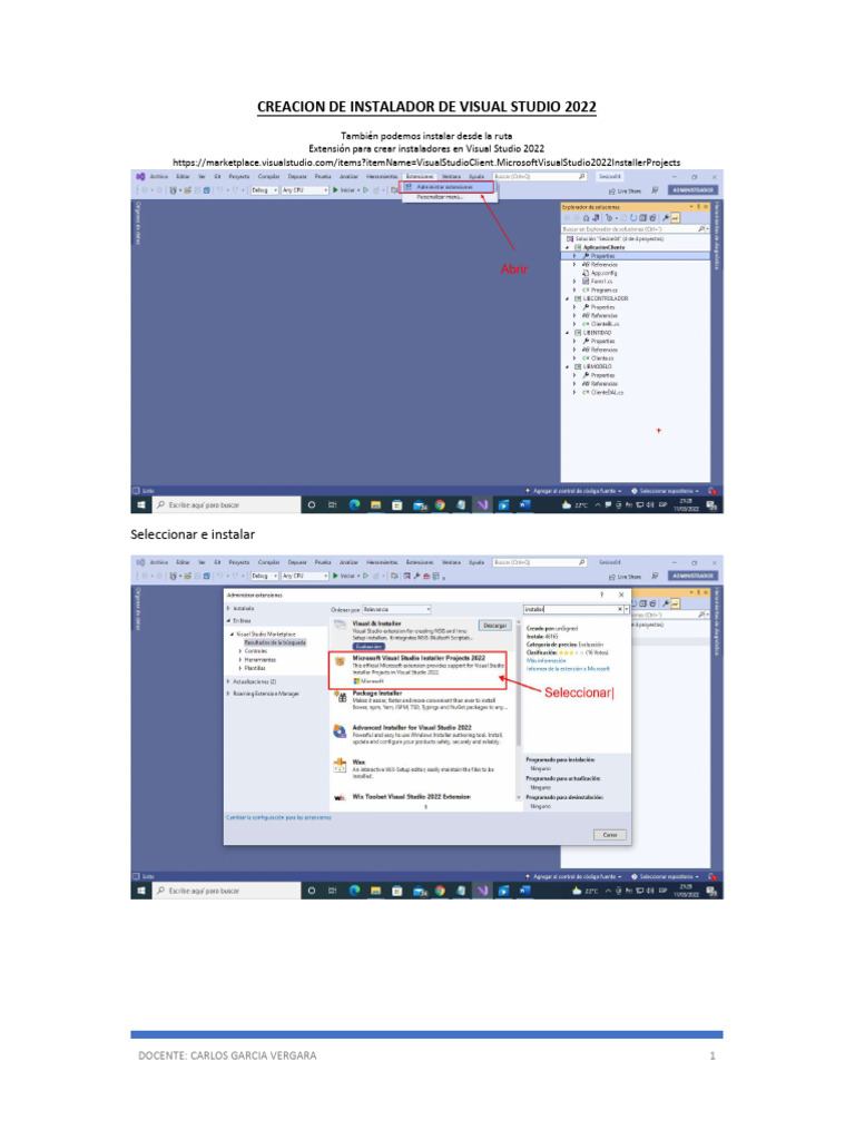 Creacion de Instalador de Visual Studio 2022 | PDF