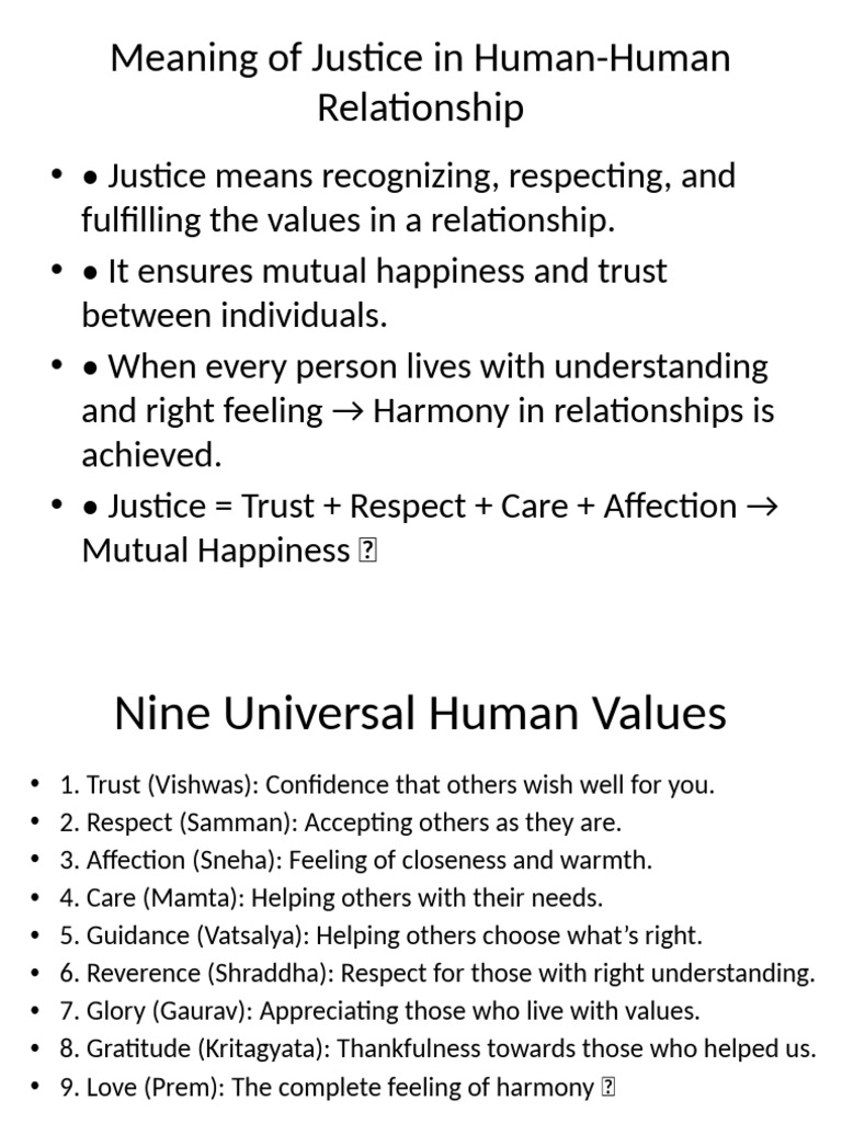 Human Values Justice Presentation | PDF
